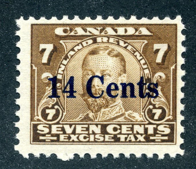 van Dam FX26 - 14 on 7c - George V Excise Tax - MNHOG - CARIS: CAE25a ...
