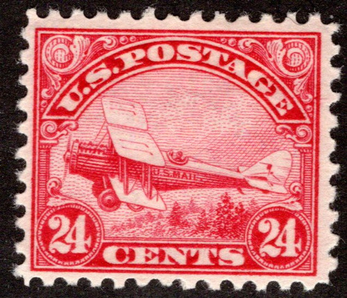 Scott C6, 24c, carmine, Air Post, MLHOG, DeHavilland Biplane, USA BOB ...