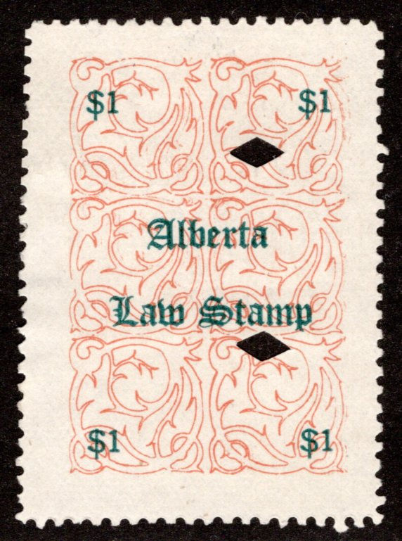 Alberta Law Stamps - Moreland Revenue Stamps