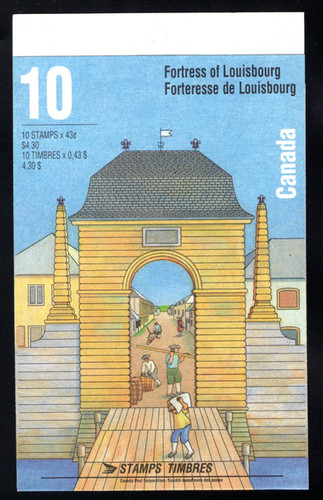 BK175, Scott , pane of 1551b in cover, Fortress of Louisbourg, NS ...