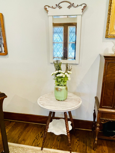 Antique Oak Parlor Table & Mirror | Dee Dee's
