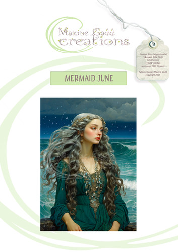 Mermaid June 18 ct 445x667 Stitches (62.8 x 94.1 cm) (24.7 x 37.1 in ...