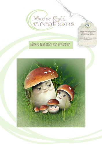 Mother Toadstool and Off Spring 25 count 50x70 cm Maximum DMC Threads ...