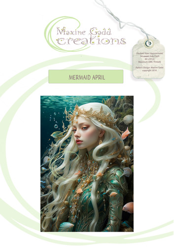 Diamond Mermaid April _ Diamond Painting 50x75cm 99 drill col dmc ...