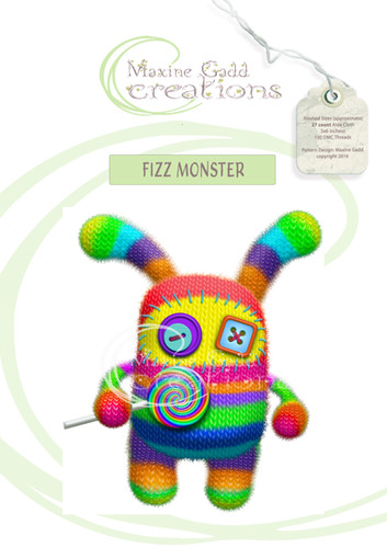 FIZZ MONSTER 27ct 6_x5_ 136x159. 99 col DMC Thread | Maxine Gadd Creation
