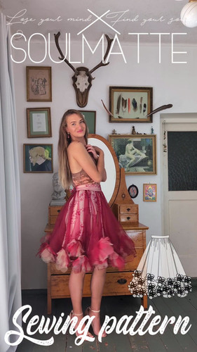 Digital skirt pattern, wide evening skirt pattern sun skirt bellow the ...