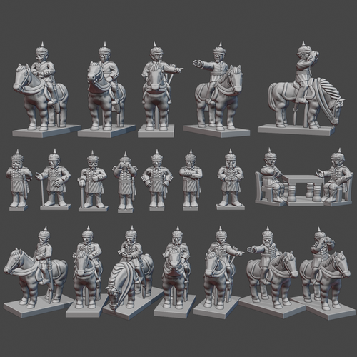 15mm/1:100th Prussian FPW Officers & Staff (HQ) (Turner Miniatures ...