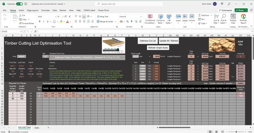 Microsoft Excel Cut List Optimiser Tool V2a for Woodworkers (Excel ...