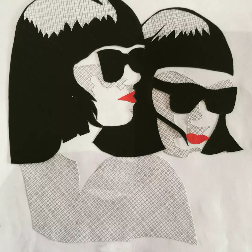 Collages showing positive and negatives shapes. | Art with Tricia