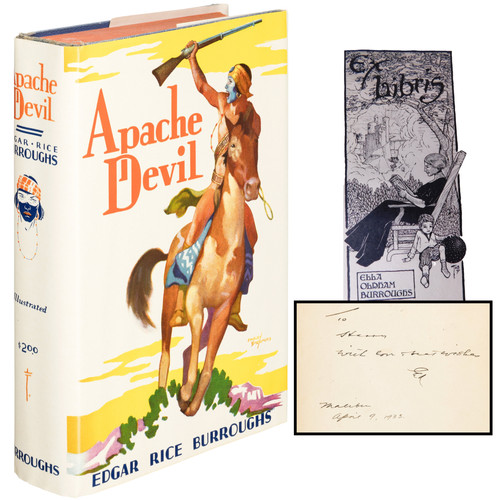 Edgar Rice Burroughs SIGNED (1933) APACHE DEVIL, 1st Edition ...