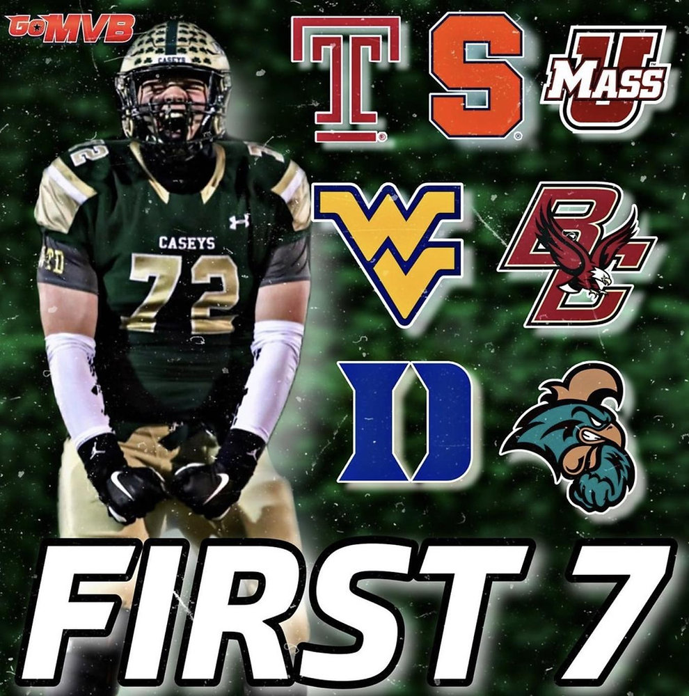 NJ Red Bank Catholic Caseys Football Rising Junior 2024 OT Tyler ...