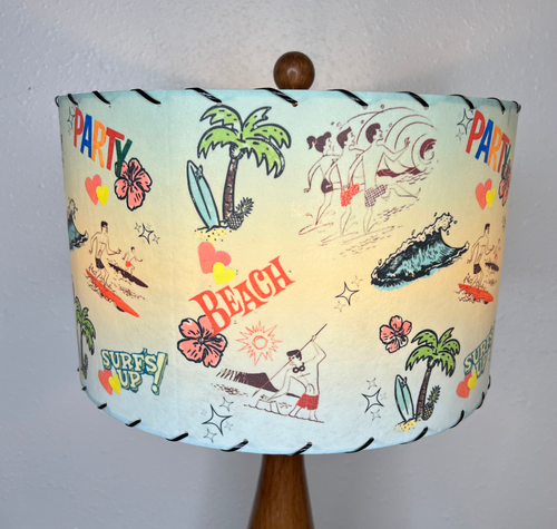 Mid Century Modern Lamp Shade MCM Fiberglass Beach Blanket Bingo Party ...