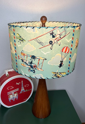 Mid Century Modern Lamp Shade MCM Fiberglass Kitty Cat Airplane Pilot ...