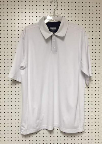 Starter Men's 100% Polyester White Polo Golf Shirt | MIROMA LLC