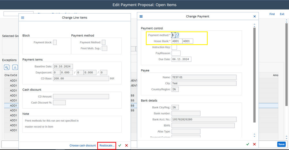 Pmnt methods for this run are not specified in master record or in item ...