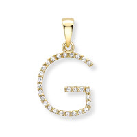 18ct Yellow Gold Diamond 'G' Initial Pendant | Jago Jewellers