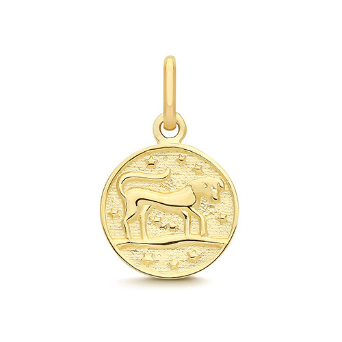 9ct Yellow Gold Leo Zodiac Coin Pendant | Jago Jewellers