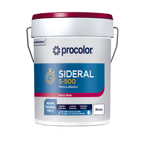 Pintura Plástica SIDERAL S-500 color Blanco Extra Mate 15L de Procolor ...