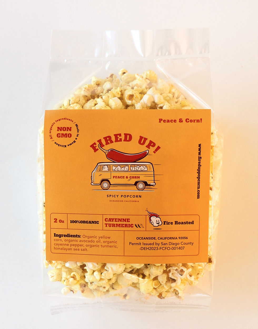 Fired Up! Popcorn | Organic Popcorn | Oceanside, CA, USA