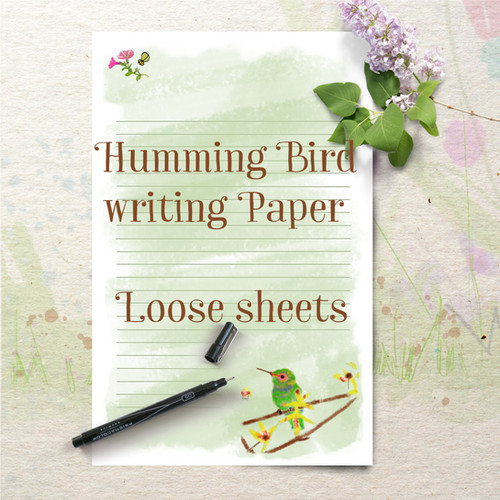 Humming Along, Humming Bird writing paper, loose sheets | Caroline Scagel