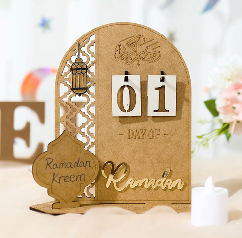 Ramadan to Eid Wooden Calender with stand | RnR Decor