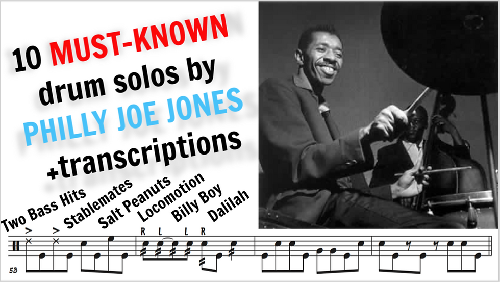 10 Must Known drum solos by Philly Joe Jones | Drums Instruction