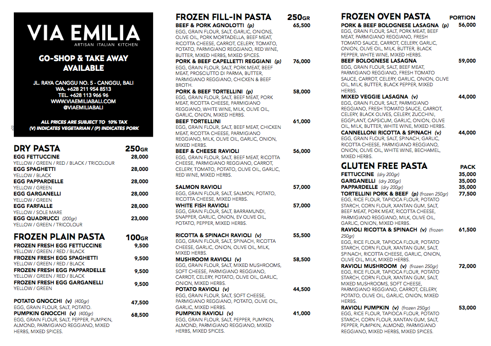 VIA EMILIA Bali | Artisan Italian Kitchen