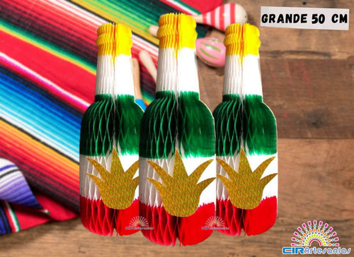 Botella grande | Paquete con 10 piezas | Papel picado