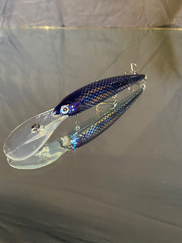 Dark blue and chrome scales | Erie Custom Lures