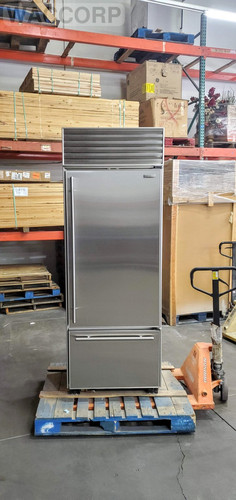 #95 REFURBISHED SUB-ZERO 611 30" STAINLESS REFRIGERATOR Tubular Handles ...