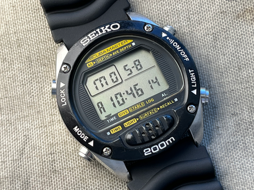 Vintage 1991 Seiko Scuba Master 200m Dive Computer Watch M705-5A00 ...