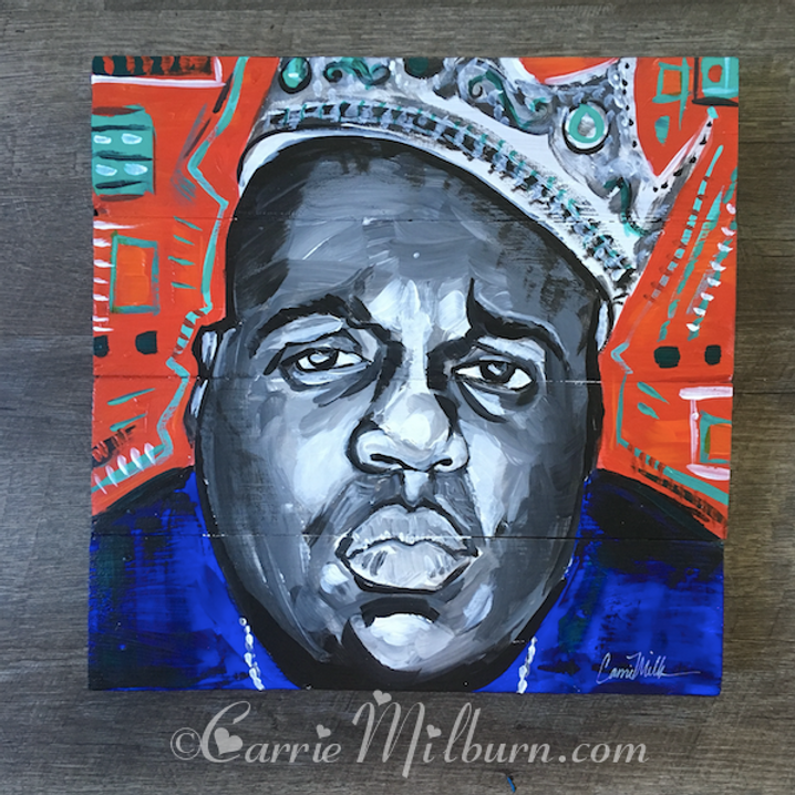 Notorious B.I.G., Biggie Smalls Painting on Wood