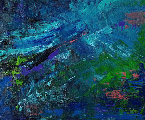 Water Lily Abstract Art - Original Canvas Painting | Asha Shenoy Fine Art