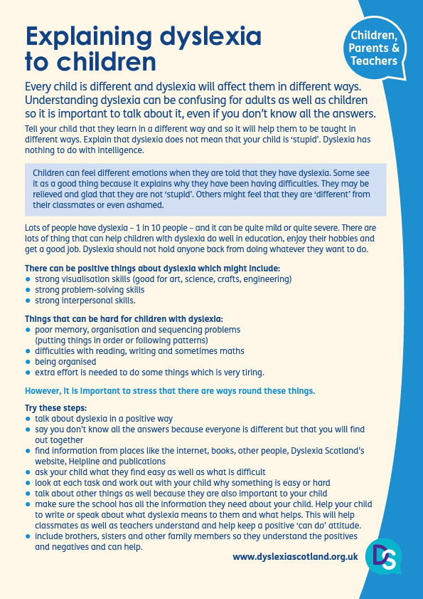 Explaining Dyslexia To Children