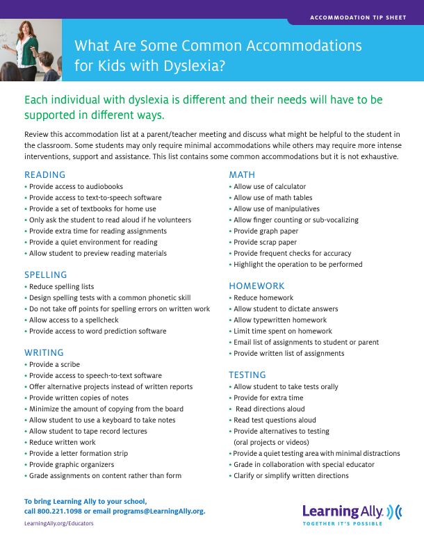 What Are Some Common Accommodations for Kids with Dyslexia?