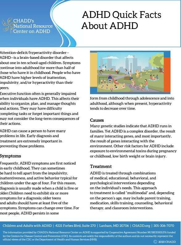 About ADHD Quick Facts