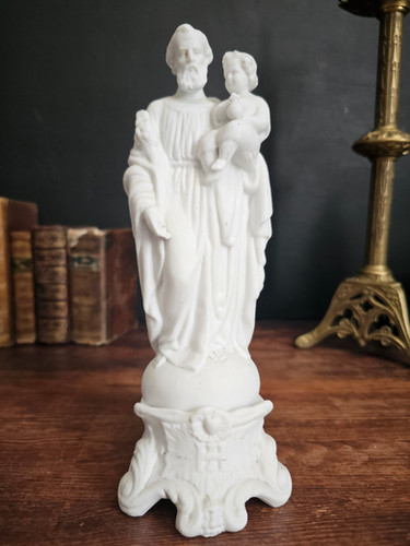 French antique St Joseph bisque porcelain statue Letu & Mauger ...