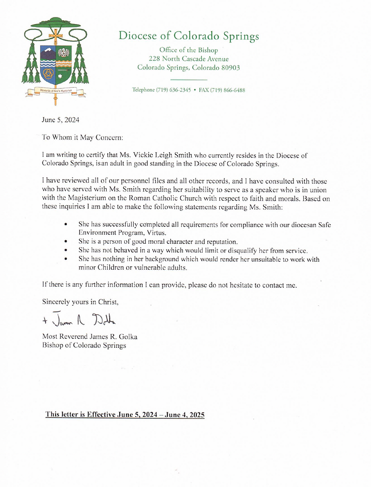 Letters of Suitability | The Upper Room