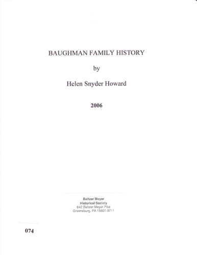 [074] Baughman Family History | BMHS