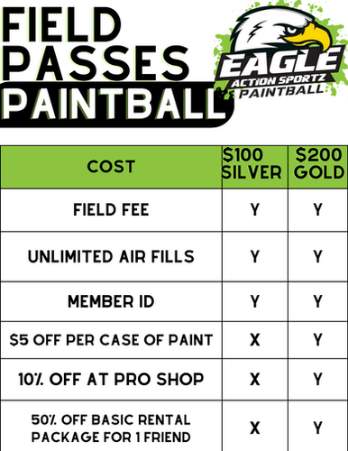 Paintball field pass | eagleactionsportz
