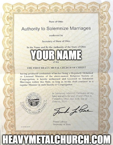 Get Ordained By The Heavy Metal Church! | Heavy Metal Church