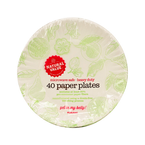 Heavy Duty Paper Plates 9" 40ct 4pk | Natural Value