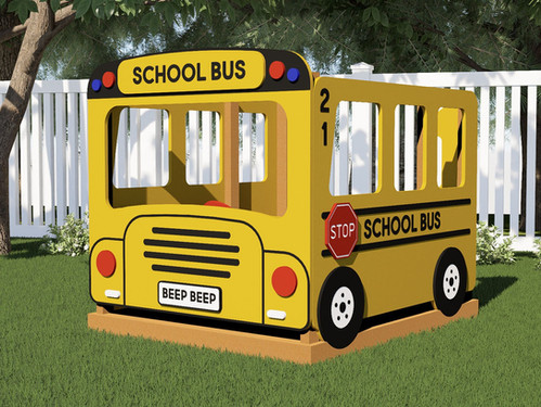 Beep Beep School Bus with Deck | Spaces For Play