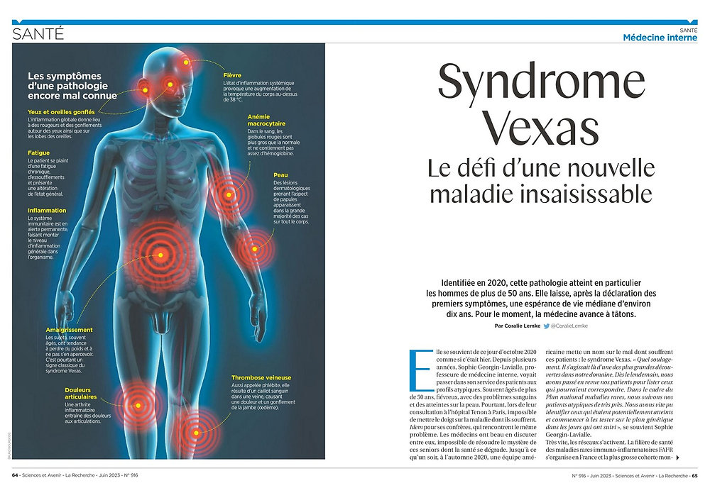 Article grand public sur le Syndrome VEXAS!