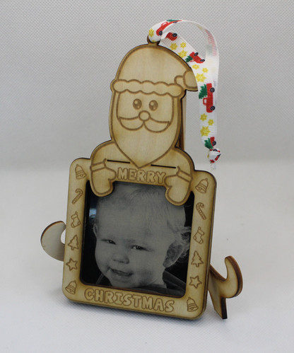 Wood Ornaments w Engraved Photo | Lake Laser