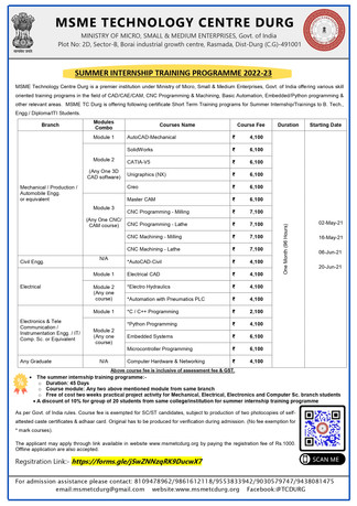 MSME | MSME Technology Centre Durg | Chhattisgarh