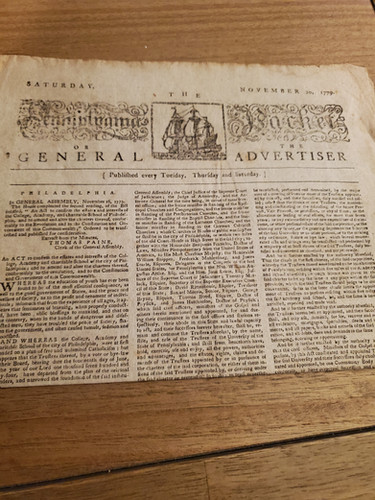 Revolutionary War Pennsylvania Packet Newspaper November 20 1779 ...