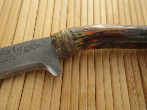 Burnished Mule Deer Flat Blade Neck Knife | Randy Lee Knives