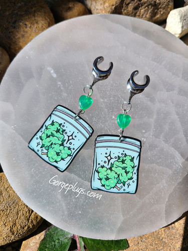 Bag Of Weed 420 Saddle Plugs (0g-1") | gorge-plugs