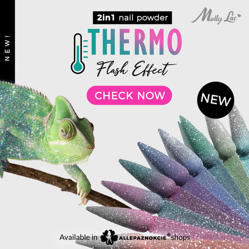 Nail Powder Thermo Flash Effect MollyLac 0.5 g – Professional Nail ...